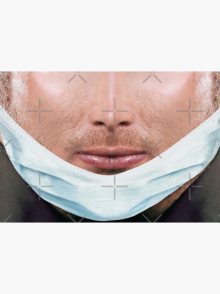 "Realistic face mask prank real photo of man wearing under mouth" Mask ...