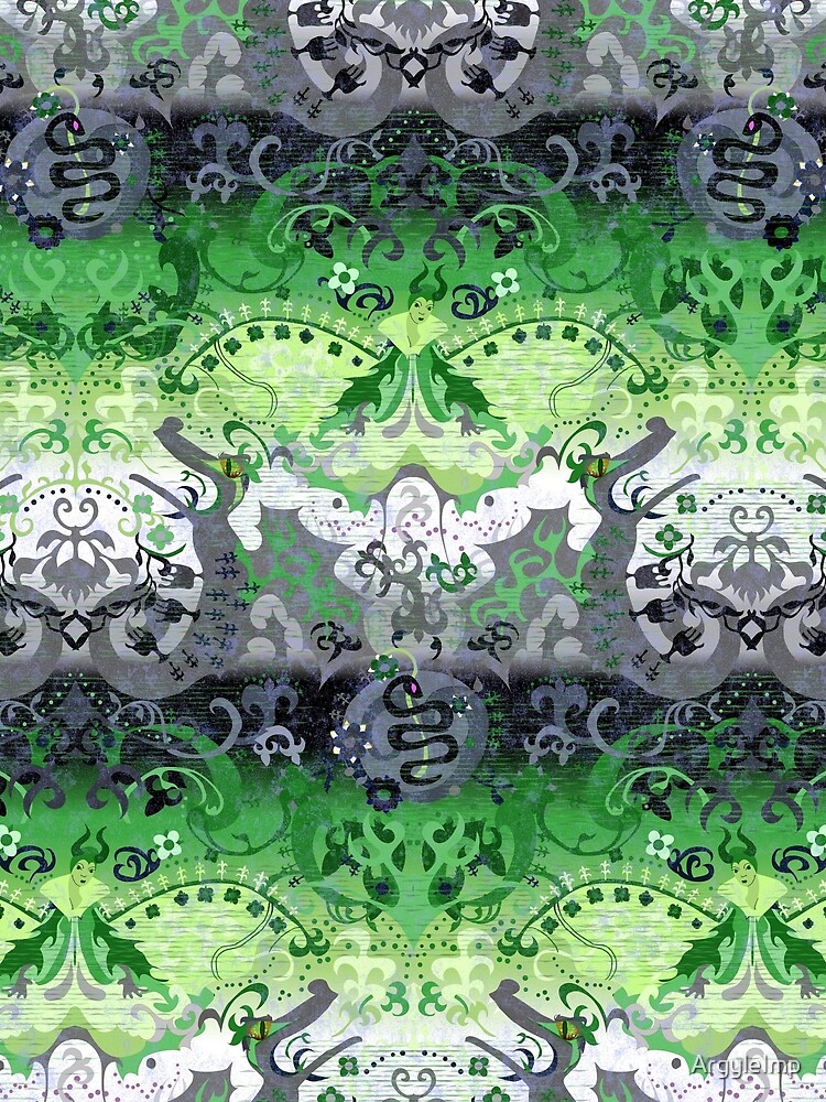 "Aromantic Dragon Damask -- Aromantic Pride Flag Colors" T-shirt by ...