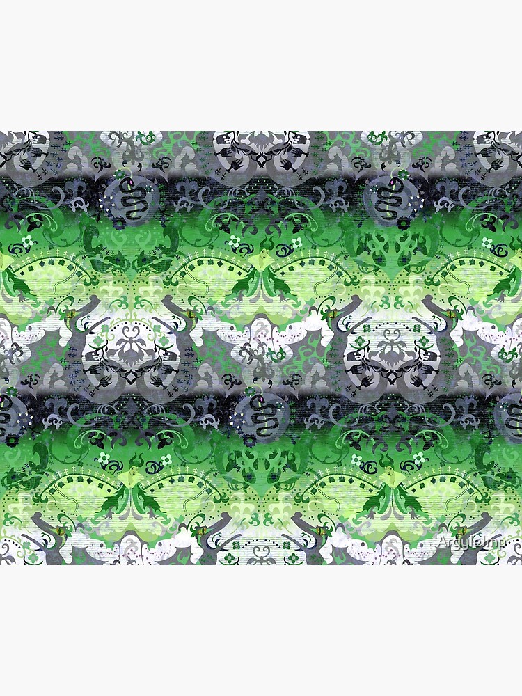 "Aromantic Dragon Damask -- Aromantic Pride Flag Colors" Photographic ...