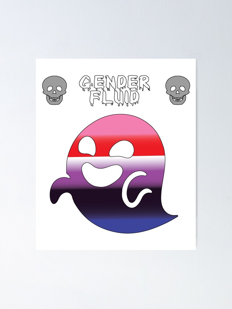 "Gender Fluid ghost" Poster for Sale by sociallyinform | Redbubble