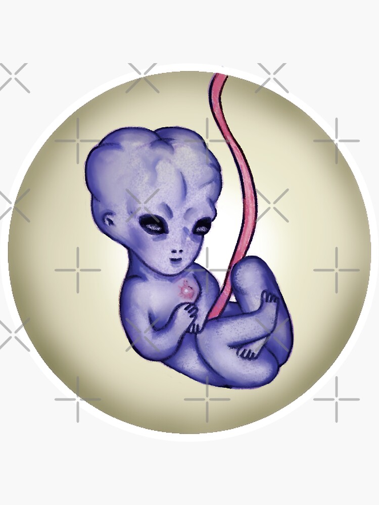 "Alien fetus" Sticker for Sale by MullyMolly | Redbubble