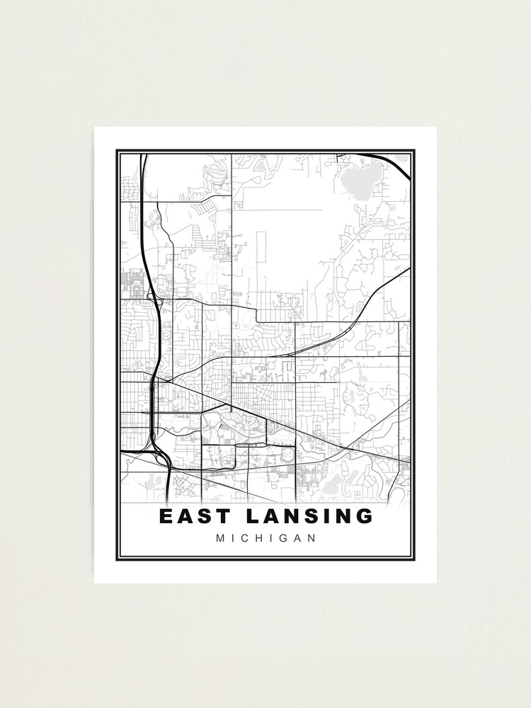 "East Lansing Map" Photographic Print for Sale by Tamas Das | Redbubble