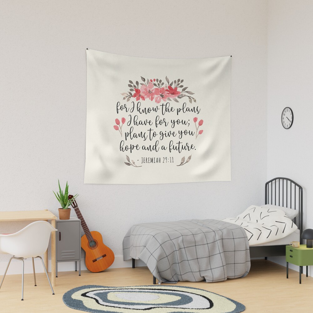 "For I Know The Plans - Jeremiah 29 11 Floral" Art Print for Sale by ...