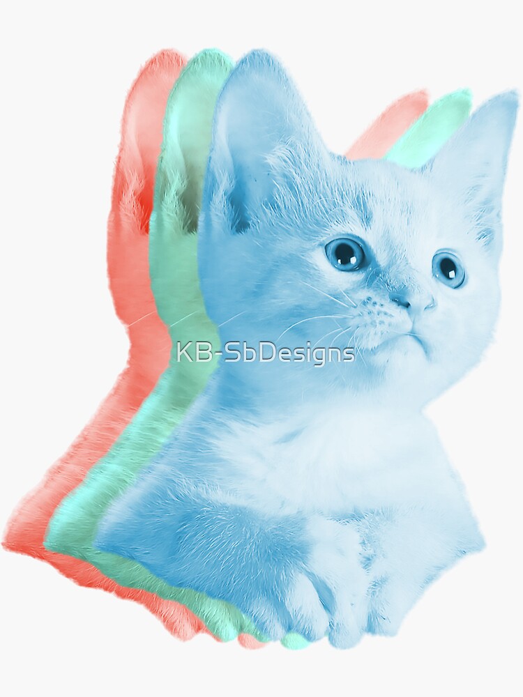 "Cute RGB Cat" Sticker for Sale by KB-SbDesigns | Redbubble