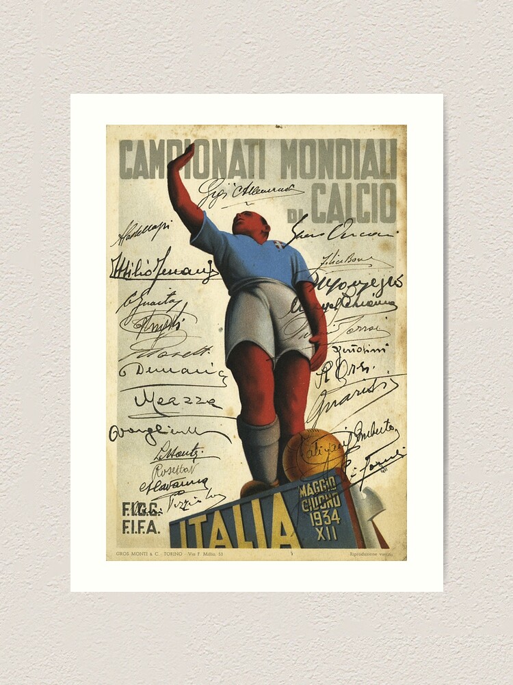 "1934 FIFA World Cup Poster with team autographs" Art Print by atreves ...