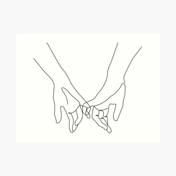 "Pinky Promise line drawing, Pinky Swear line art" Art Print for Sale ...