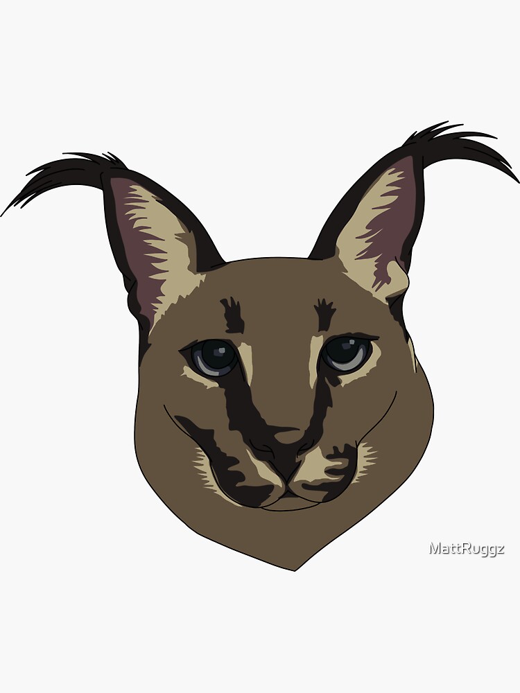 Pegatina «Big Floppa Caracal Cat Meme» de MattRuggz | Redbubble