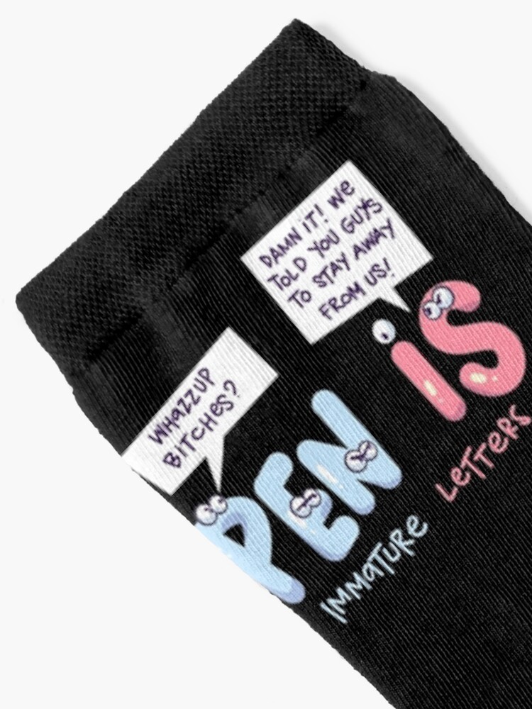 "Pen Is Immature Letters Gift" Socks by TTFMerch | Redbubble