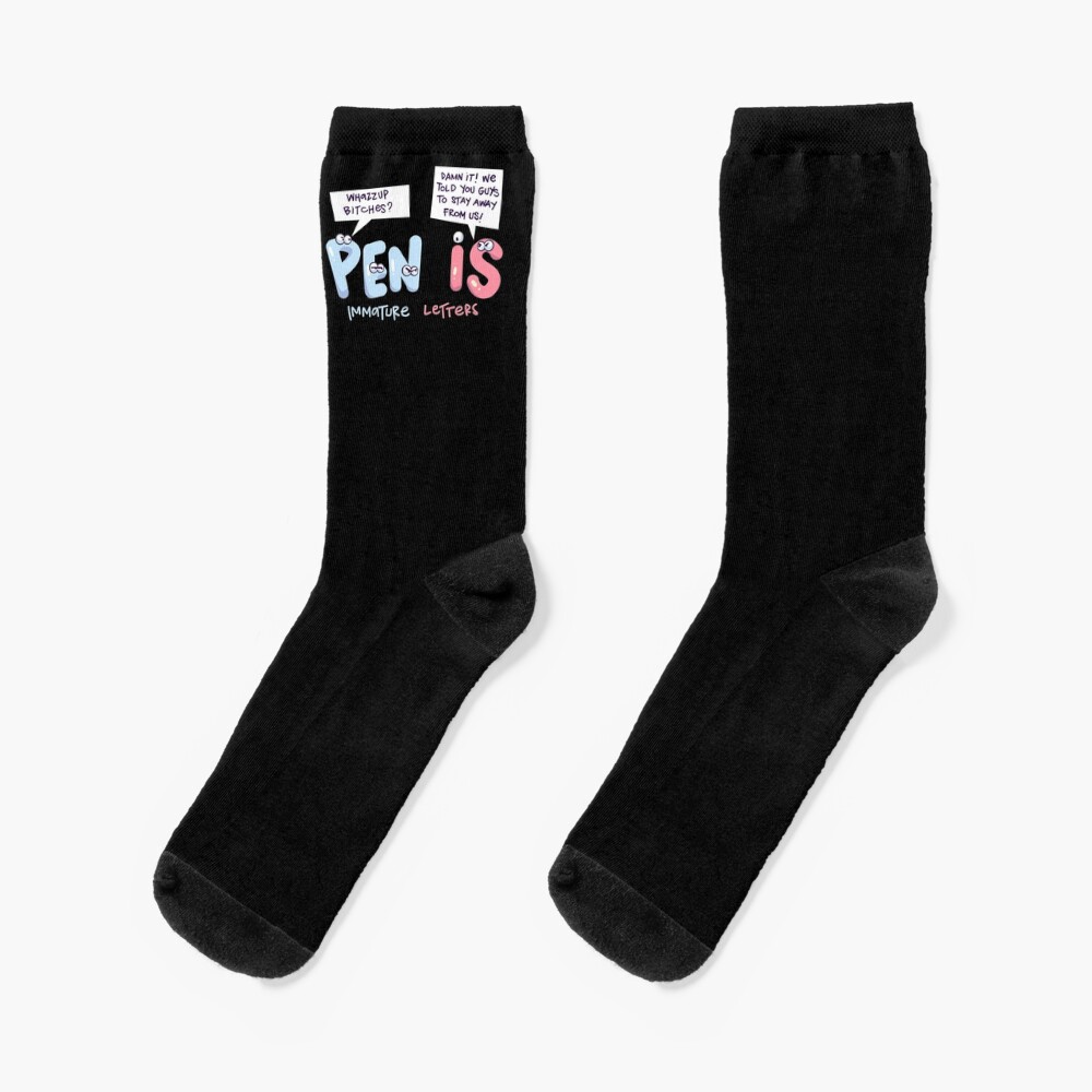 "Pen Is Immature Letters Gift" Socks by TTFMerch | Redbubble