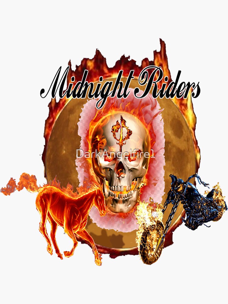 "Midnight Riders Logo" Sticker for Sale by DarkAngelfire1 | Redbubble