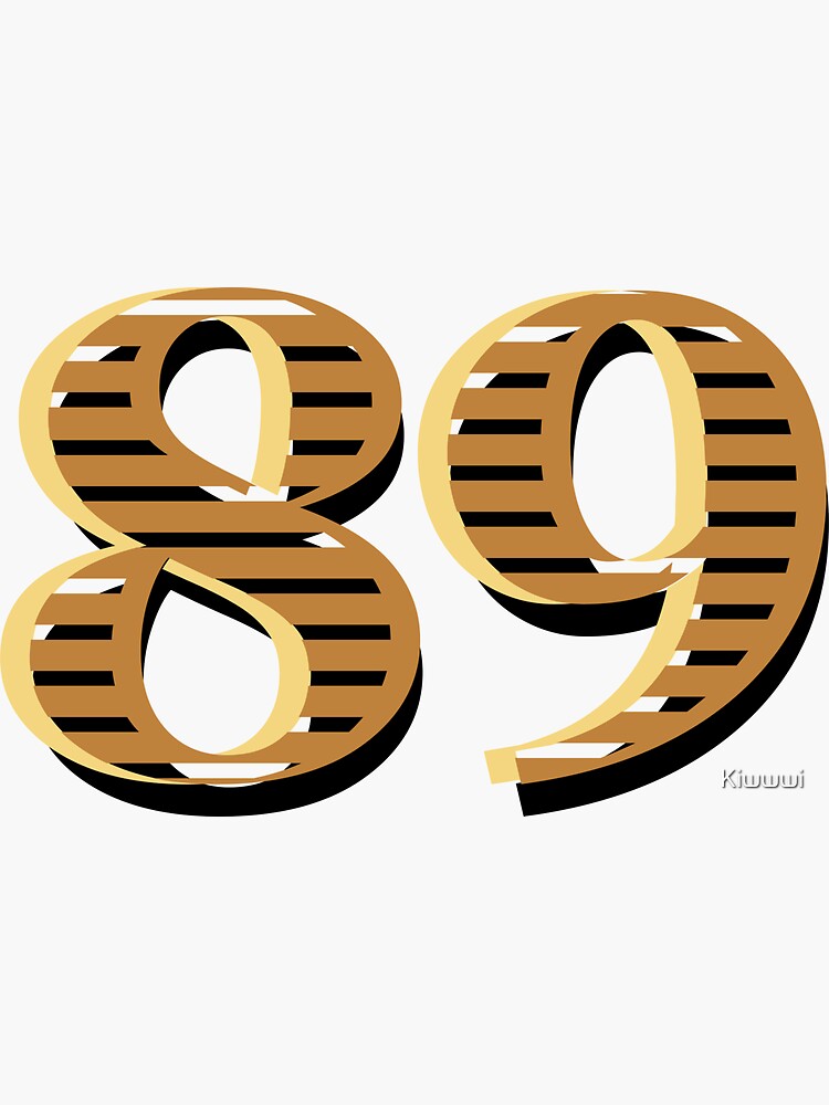 "Gold Number 89 Eighty nine" Sticker for Sale by Kiwwwi | Redbubble