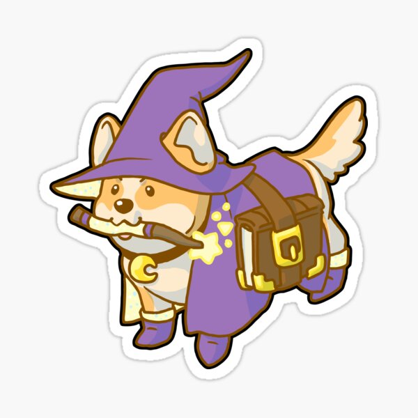 "Wizard Puppy" Sticker by GrapeGlasses | Redbubble