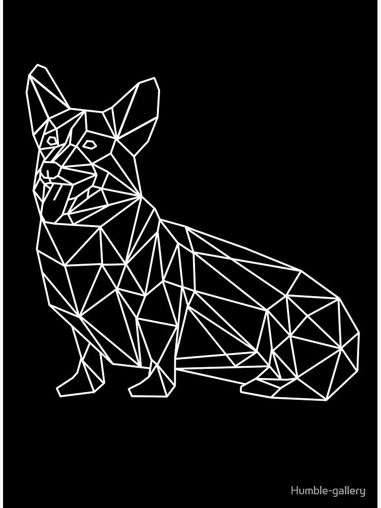"White geometric corgi print" Poster for Sale by Humble-gallery | Redbubble