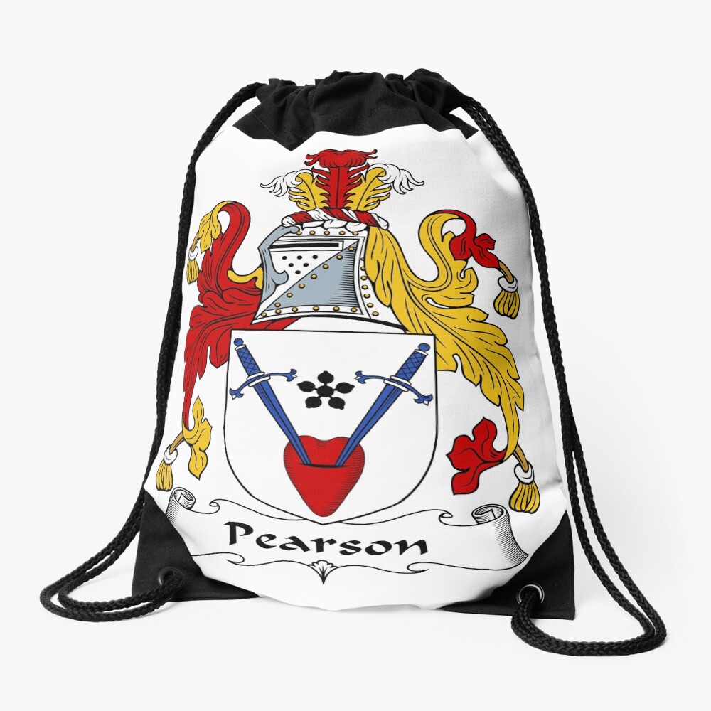 "Pearson Coat of Arms / Pearson Family Crest" Drawstring Bag by ...