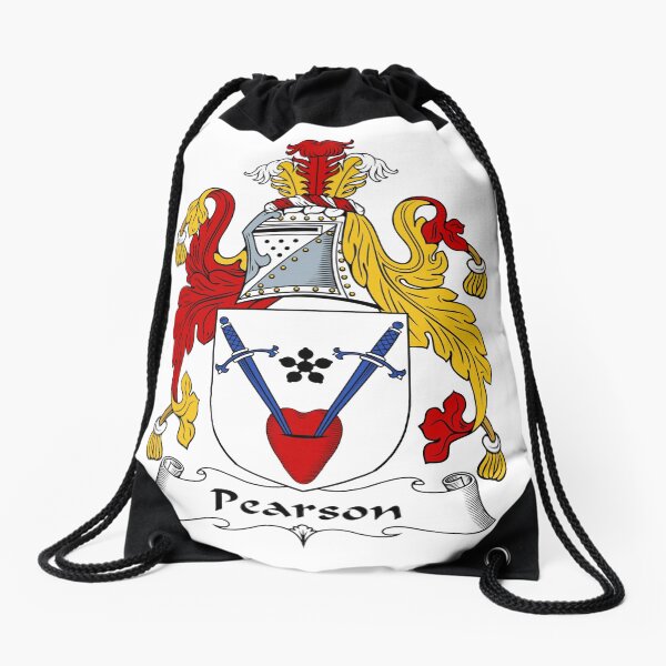 "Pearson Coat of Arms / Pearson Family Crest" Drawstring Bag by ...