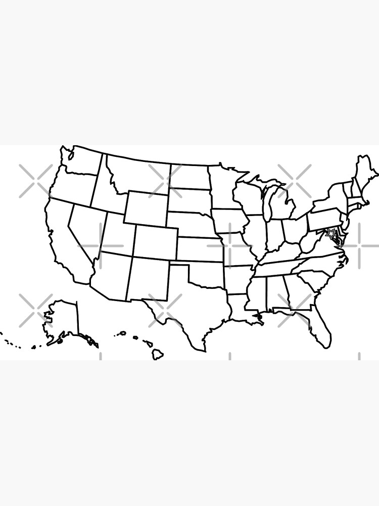 "Blank USA map" Poster by NatHui | Redbubble