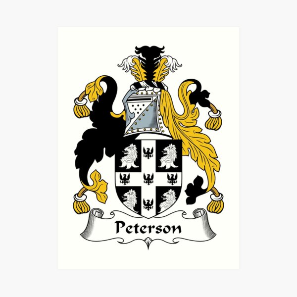 Lámina artística «Escudo de armas de Peterson / cresta de la familia de ...