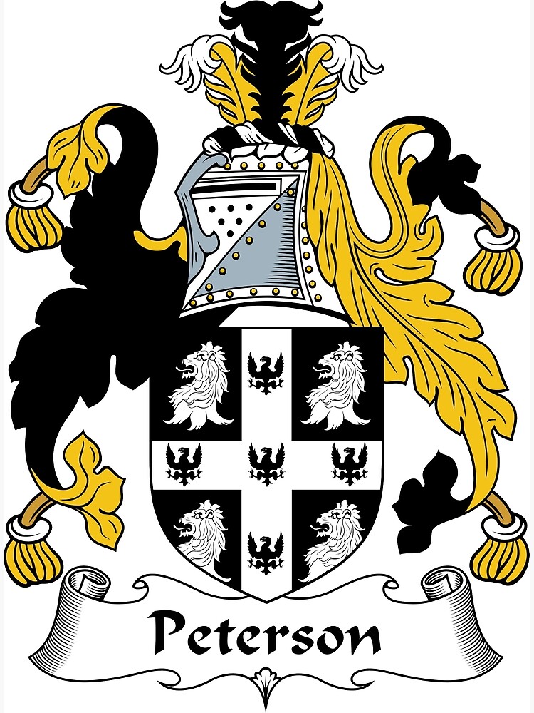 Lámina artística «Escudo de armas de Peterson / cresta de la familia de ...