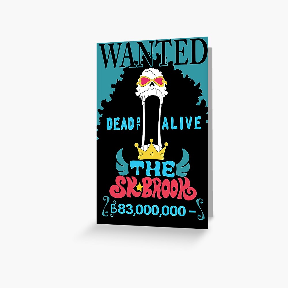 " SOUL KING BROOK bounty wanted poster one piece" Greeting Card for ...