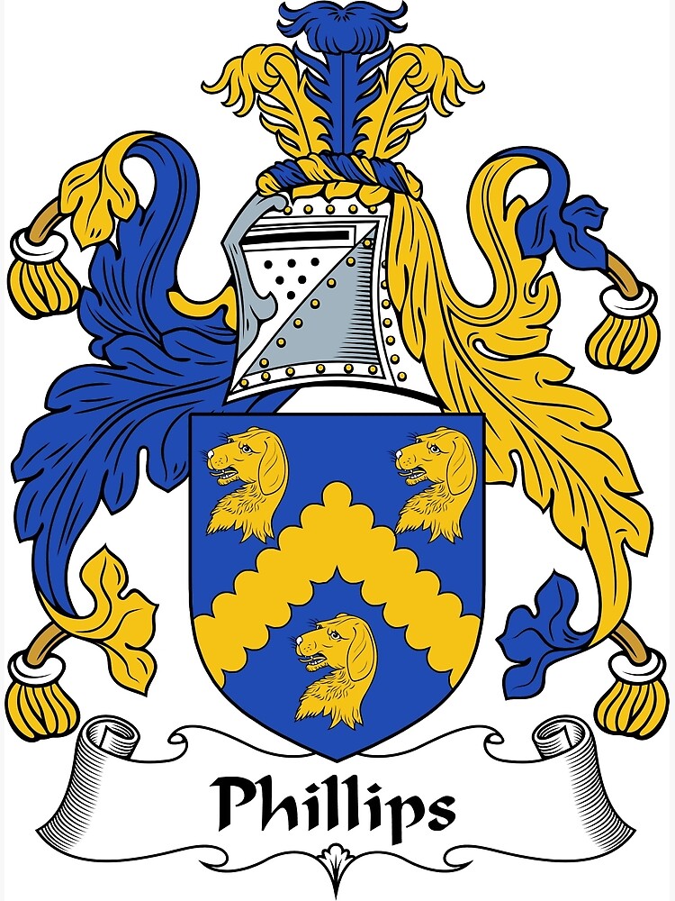 "Phillips Coat of Arms / Phillips Family Crest" Canvas Print for Sale ...