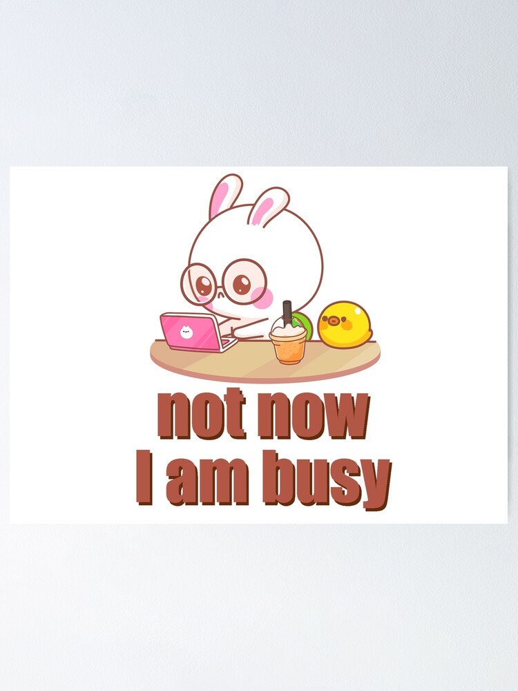 "A cute rabbit is busy on the laptop" Poster for Sale by sarahmedart ...