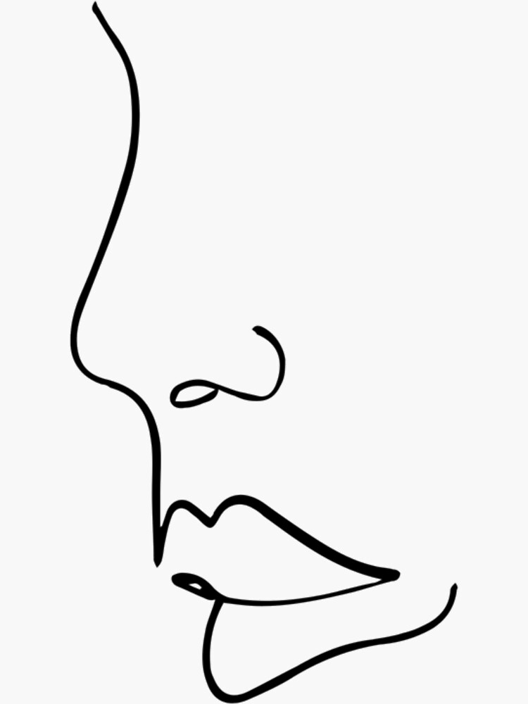 "Face outline" Sticker for Sale by creativehipp0 | Redbubble