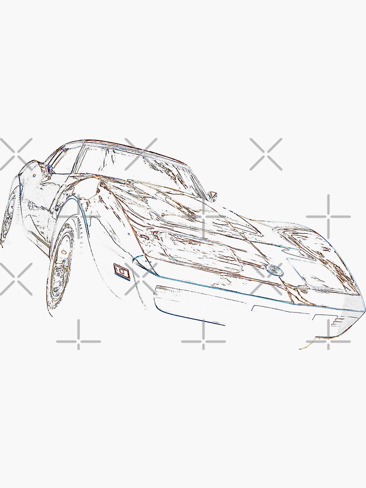 "Corvette C3, corvette 1977" Sticker for Sale by hottehue | Redbubble