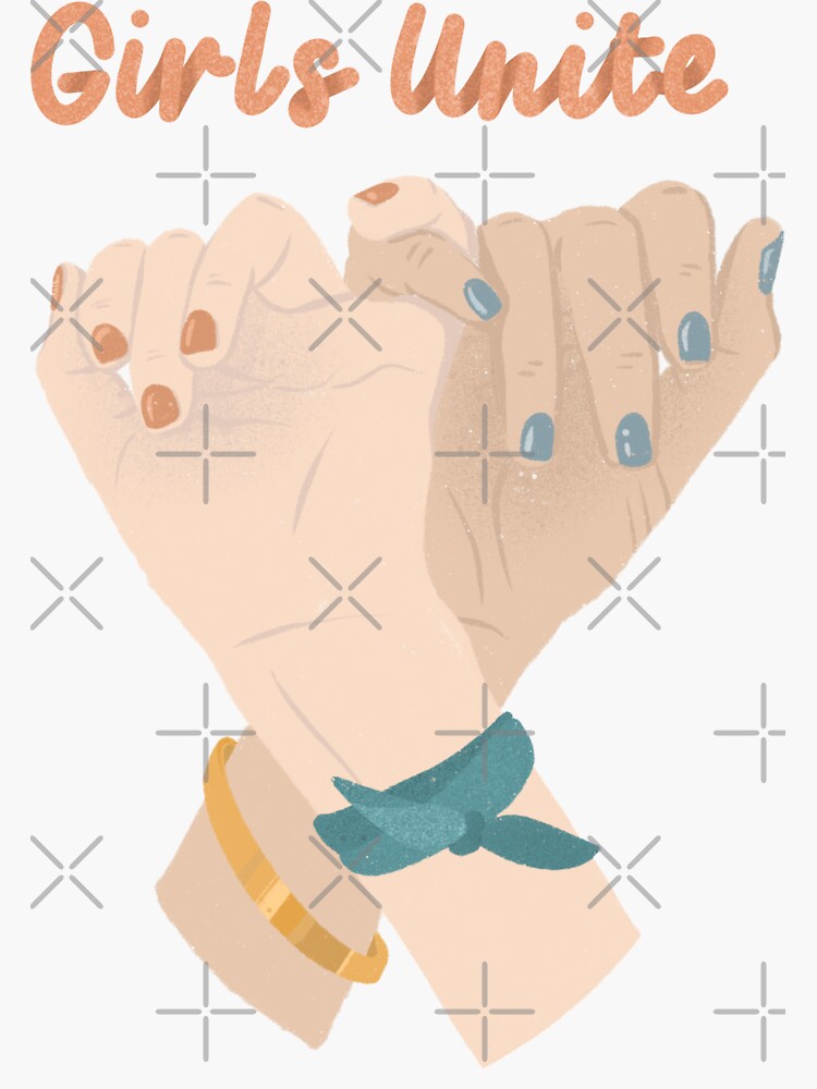 "Girls Unite" Sticker for Sale by JulaArt | Redbubble