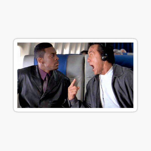 "Rush Hour Plane Scene Chris Tucker Jackie Chan Comedy Movie" Sticker ...