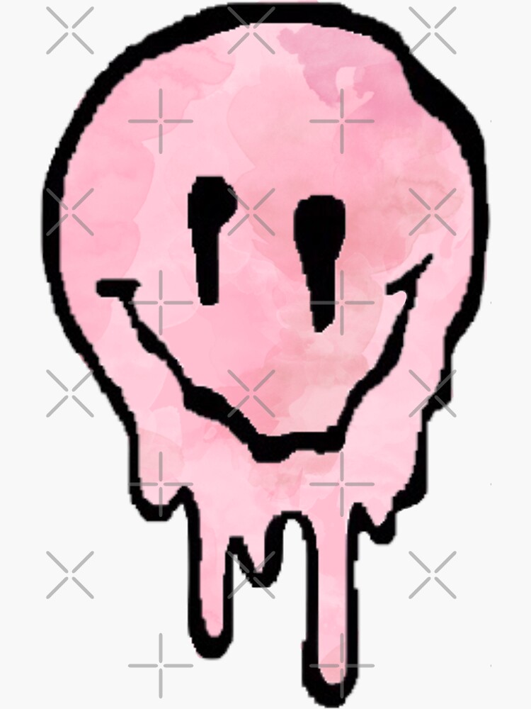 "Pink watercolor drippy face" Sticker for Sale by Als10806 | Redbubble