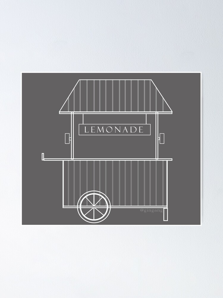 "Lemonade Lemon Cart White Illustration" Poster for Sale by Gingang ...