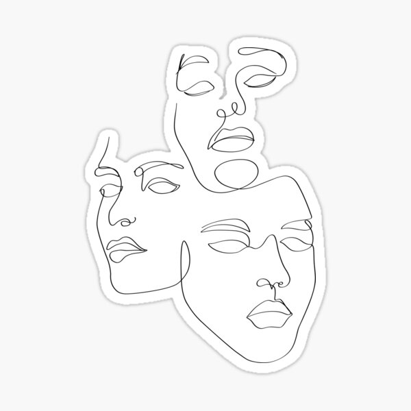 "Woman Line Art" Sticker for Sale by Tinteria | Redbubble
