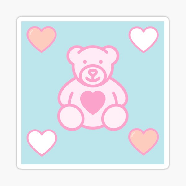 "pink bear" Sticker for Sale by VioletBear | Redbubble