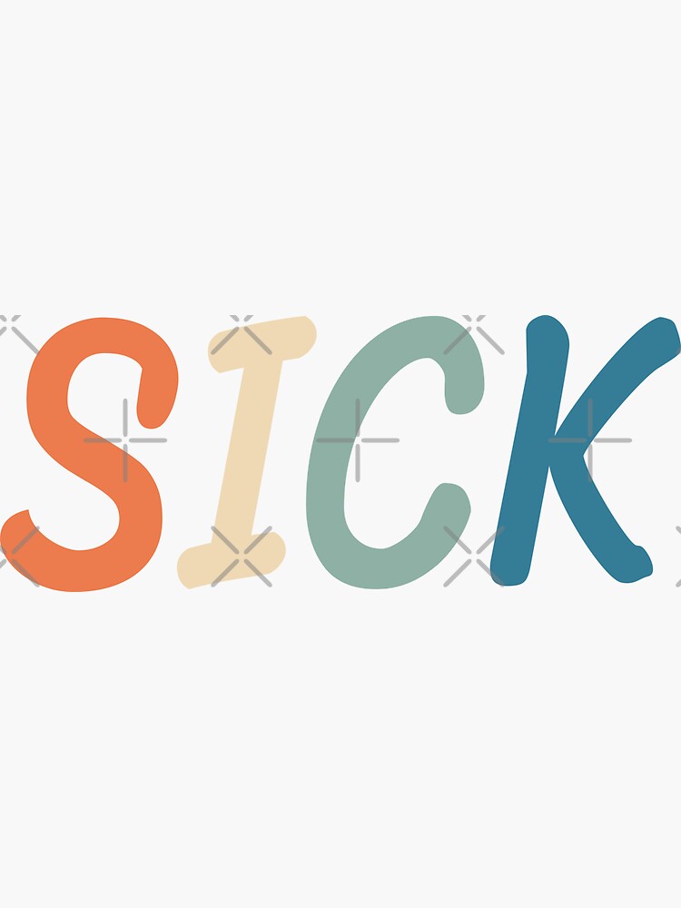 "SICK retro vintage colors teen slang" Sticker for Sale by mwagie ...