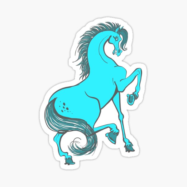 "blue horse in the ascent " Sticker by duxpavlic | Redbubble