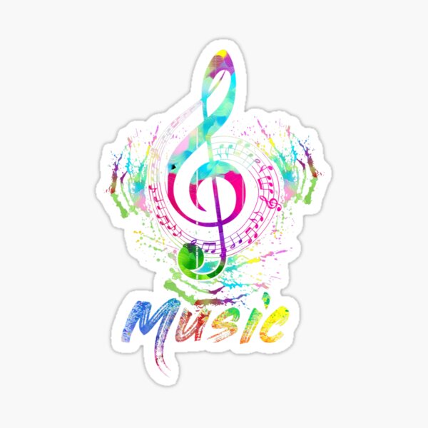 "Funky Colorful Music Treble Clef Musical Note" Sticker for Sale by ...