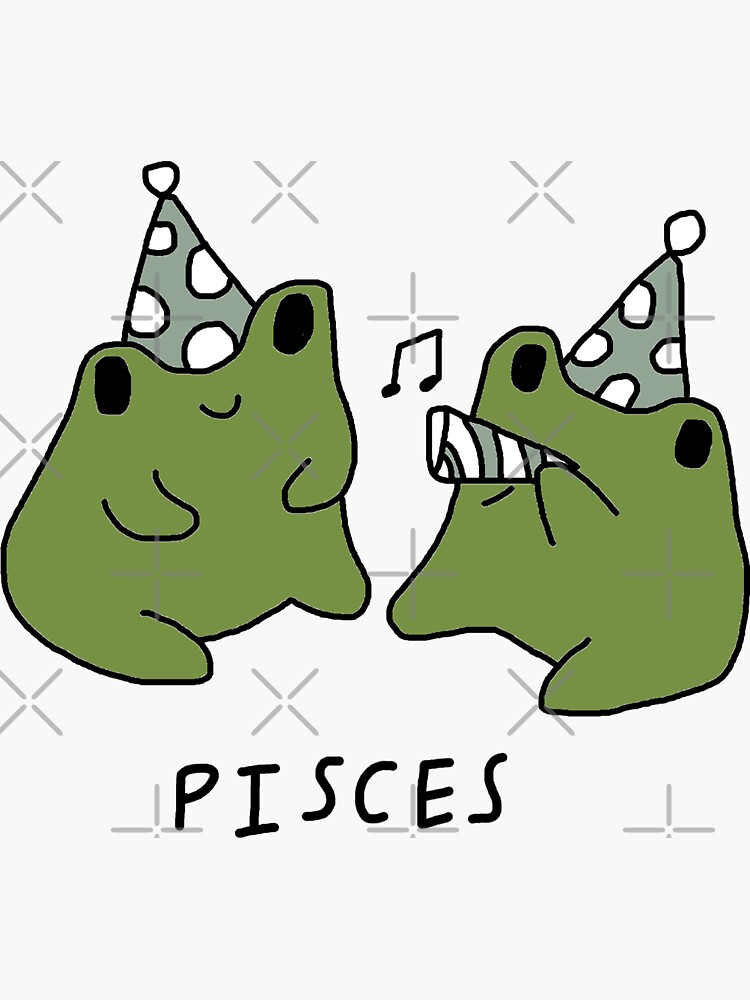 "pisces frogs" Sticker for Sale by baddiedesigns | Redbubble