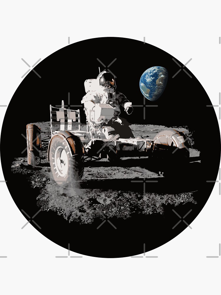 "Moon Lunar Rover" Sticker for Sale by LazyBuffalo | Redbubble