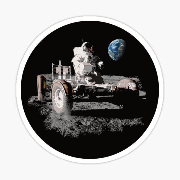 "Moon Lunar Rover" Sticker for Sale by LazyBuffalo | Redbubble
