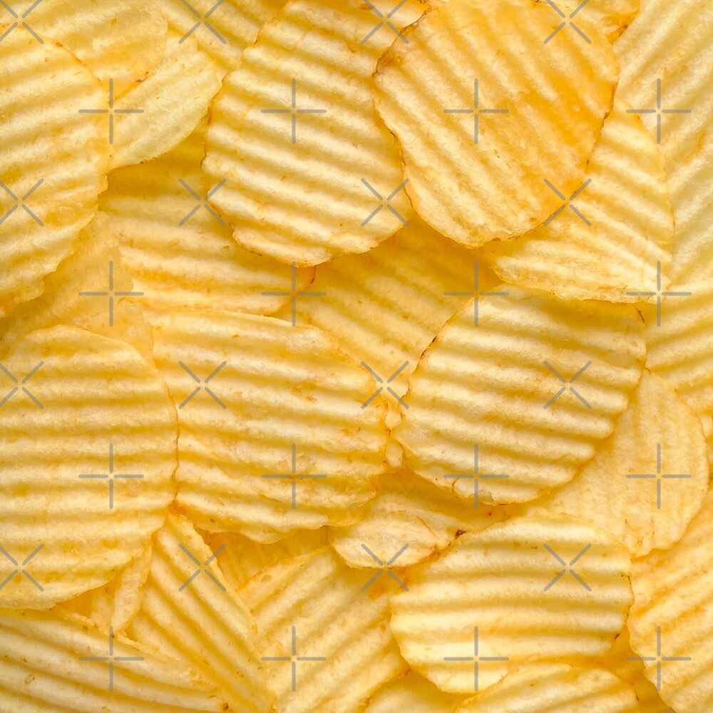 "Rippled Potato Chips Snack Food Photograph" by patternsoup | Redbubble