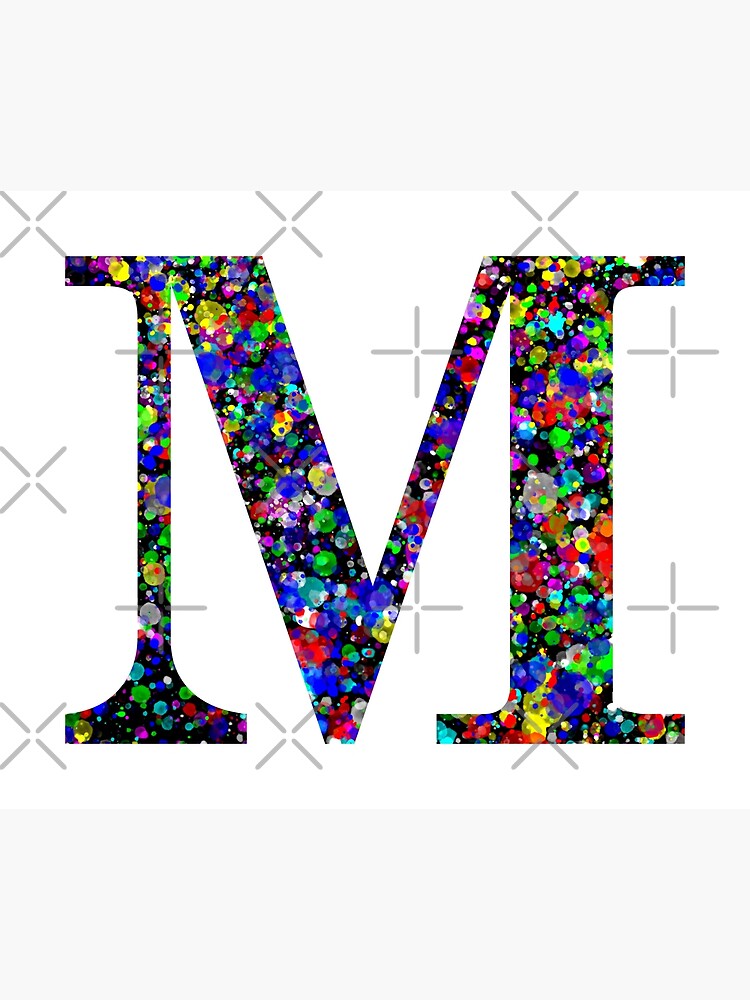 "Letter M and Letter Mu Paint Splatter" Poster for Sale by Handstand365 ...
