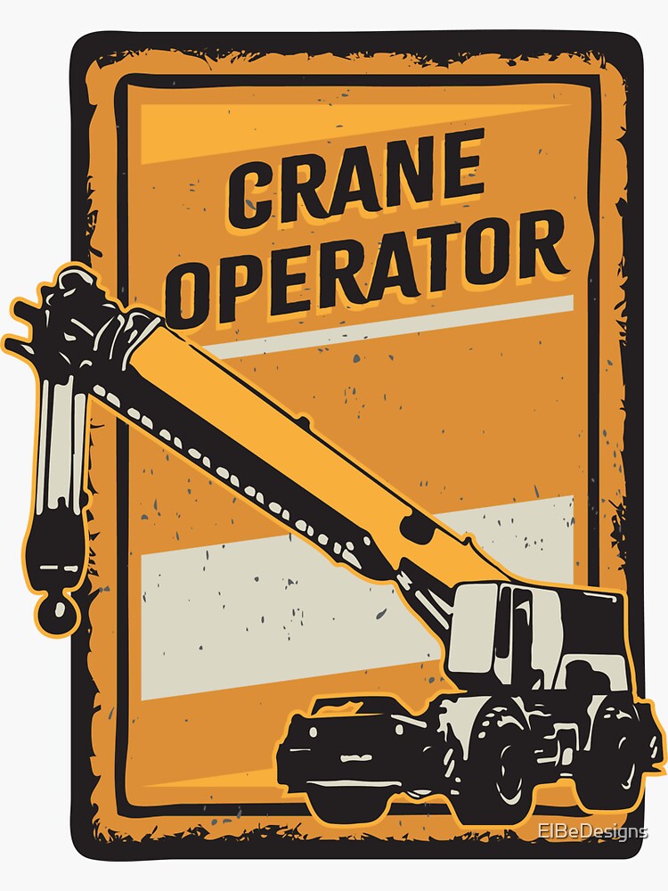 "Vintage crane operator" Sticker by ElBeDesigns | Redbubble