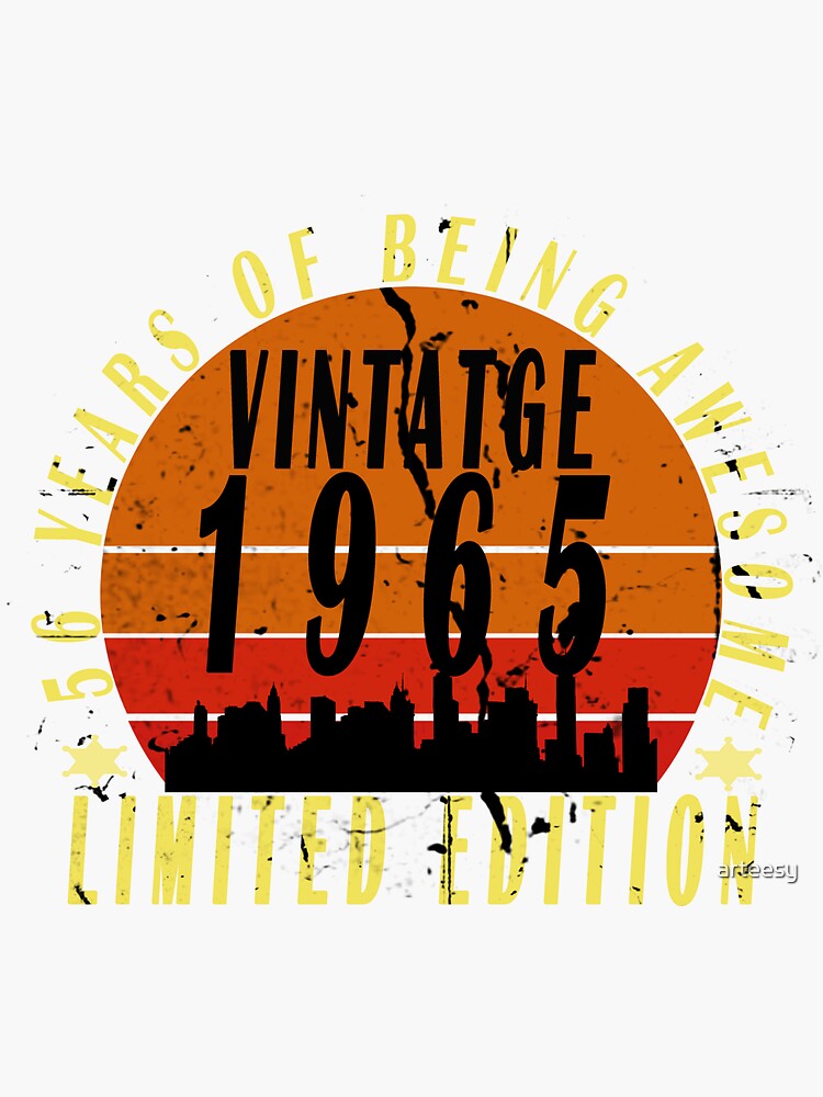 "Gifts for Dad Birthday 56 years Old Cool Vintage Style " Sticker by ...