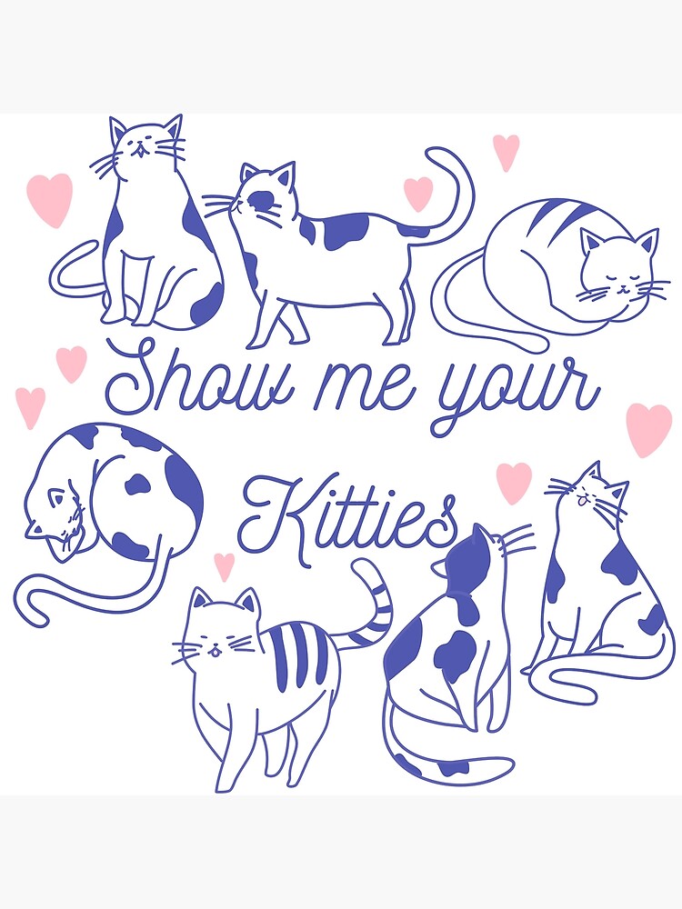 "Show me your kitties" Poster for Sale by Ninjapigeon | Redbubble