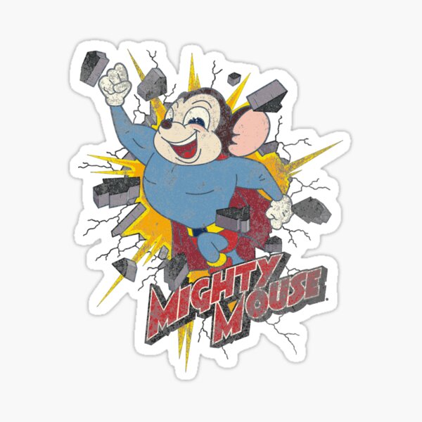 "Vintage Mighty Mouse " Sticker for Sale by nostalgic-stuff | Redbubble