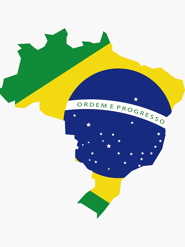 "Flag of Brazil map" Sticker by unkboy | Redbubble