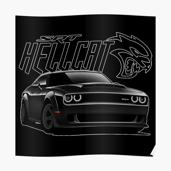 Dodge Challenger Srt Hellcat Posters | Redbubble