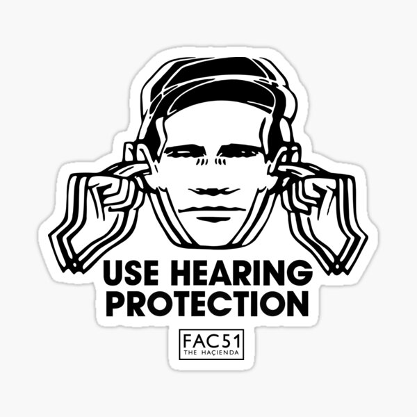 "Use Hearing Protection (black)" Sticker for Sale by JoaDa | Redbubble