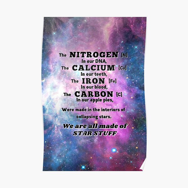 "We are all made of star stuff - Carl Sagan" Poster by Try-It | Redbubble