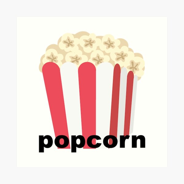 "Popcorn emoji - with text" Art Print for Sale by ScrappyDesigns ...